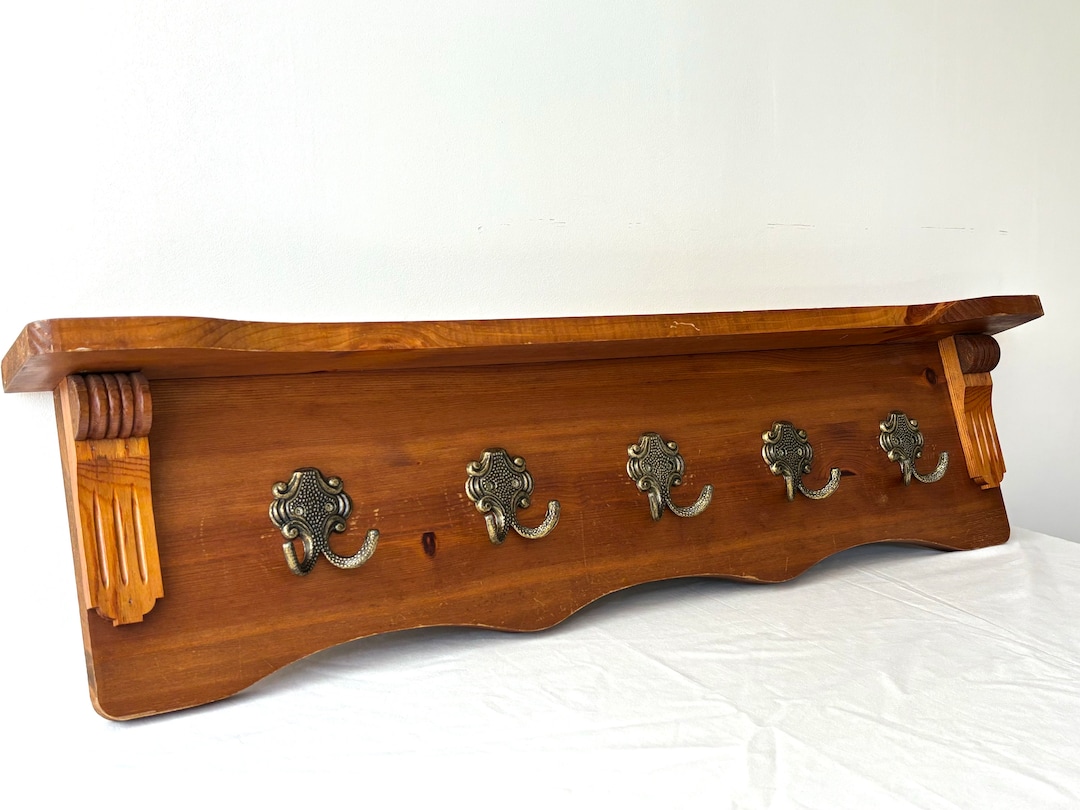 Vintage Dutch Wooden Coat Rack Farmhouse, Bowler Country Wall Rack - Etsy