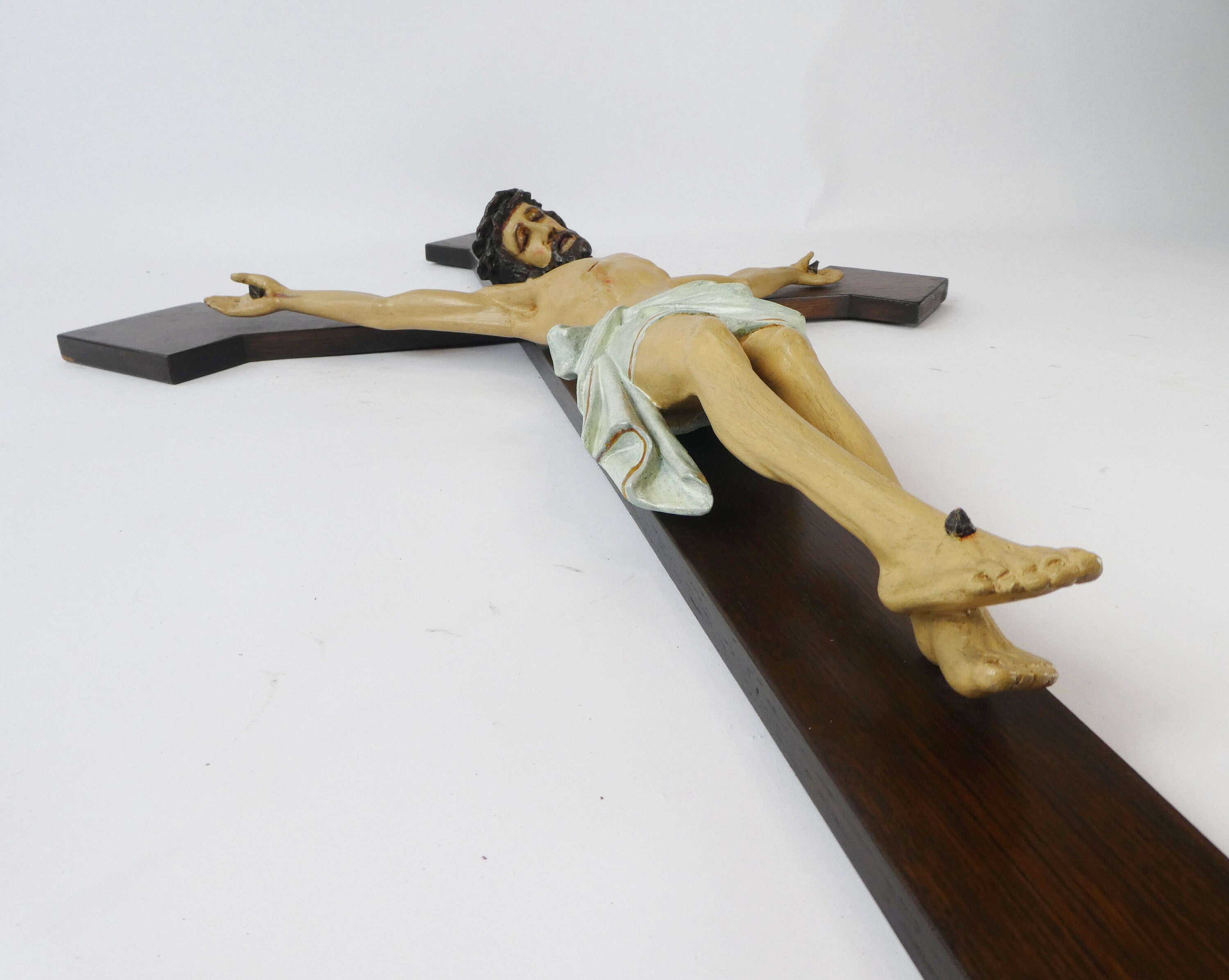 Antique Extra Large Wooden Crucifix, Beautiful Cross Jesus Christ Hand ...