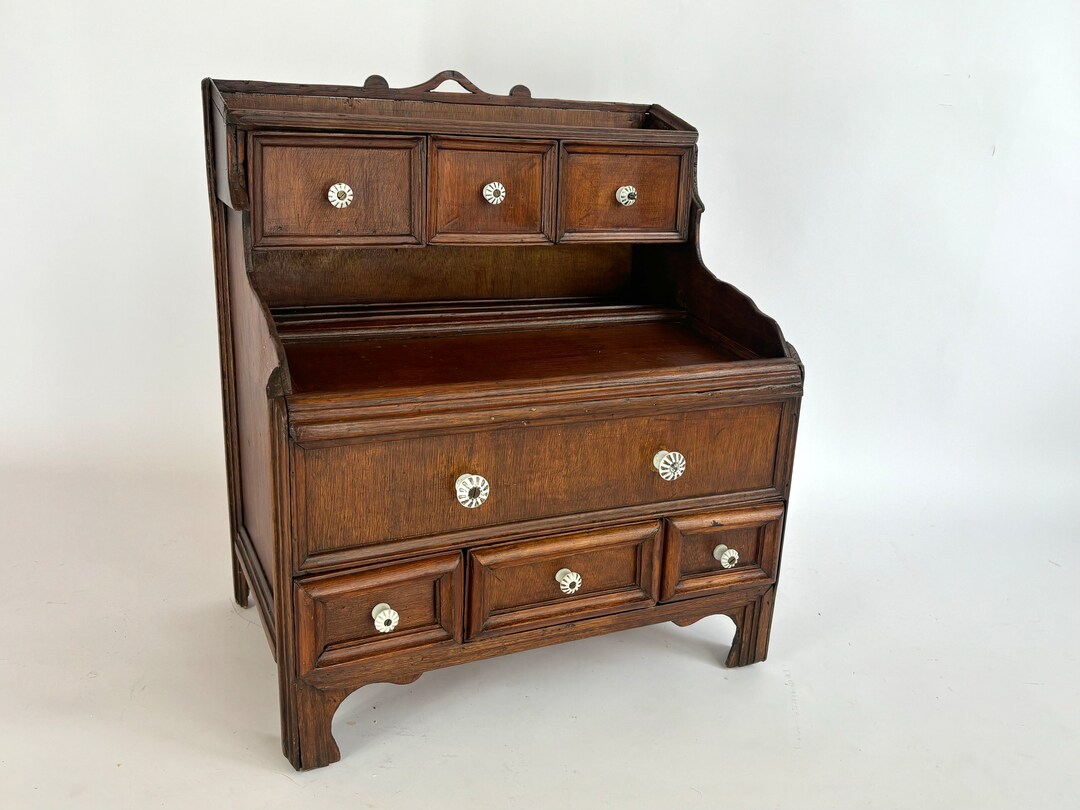 Antique Wooden Small Chest With Drawers, Apothecary Cabinet, Storage ...