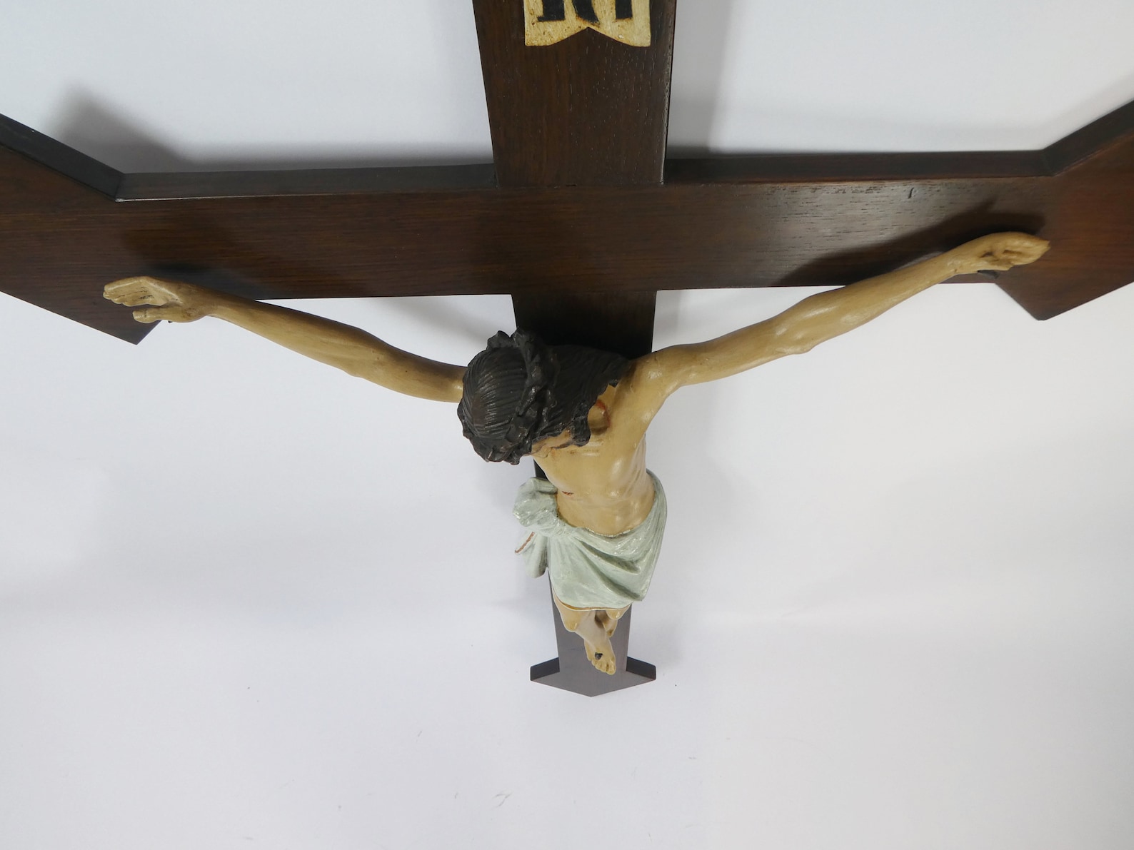 Antique Extra Large Wooden Crucifix, Beautiful Cross Jesus Christ Hand ...