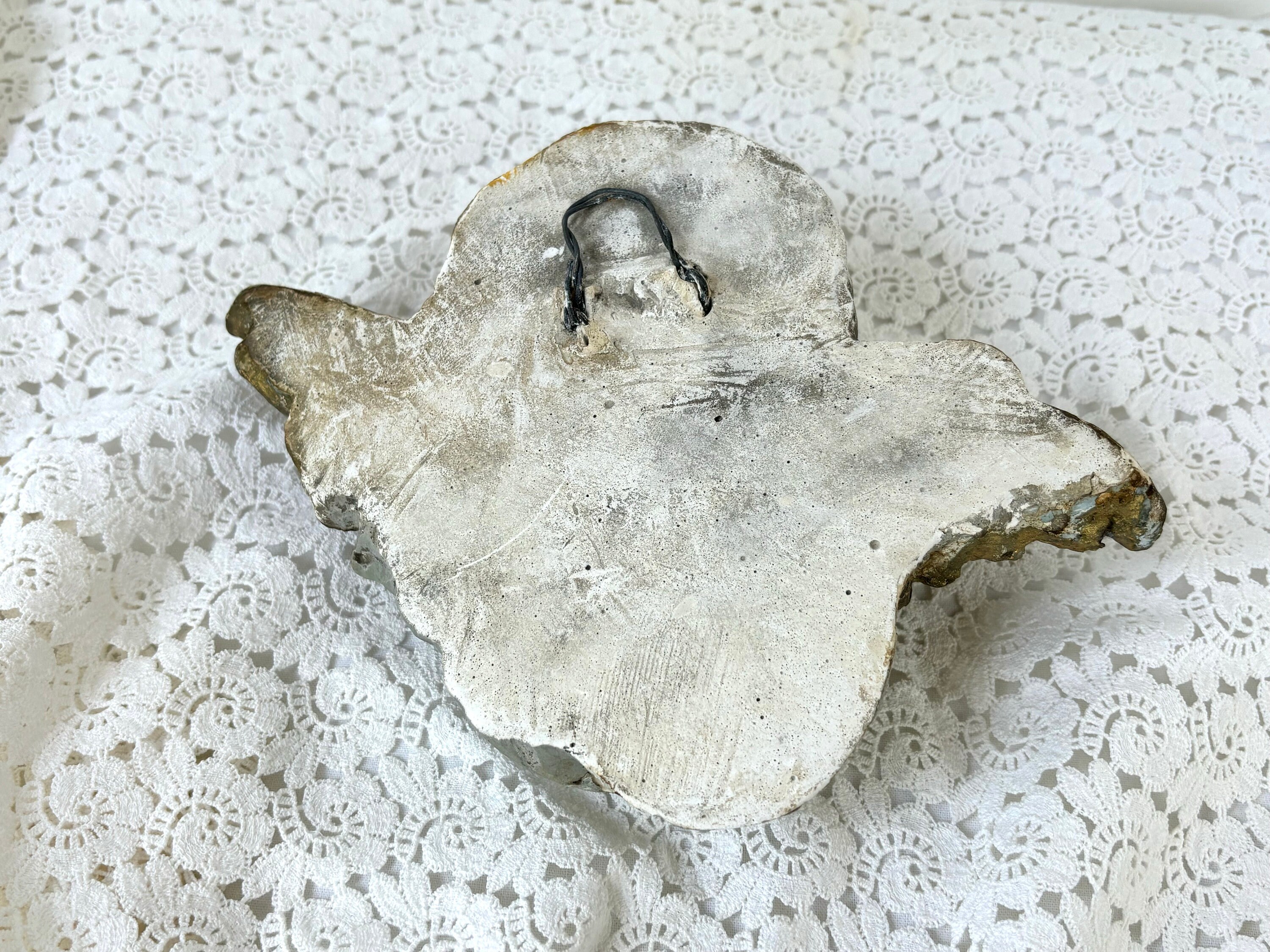 Antique Plaster Small Cherub, Hand Carved Antique Angel's Head, Plaster ...