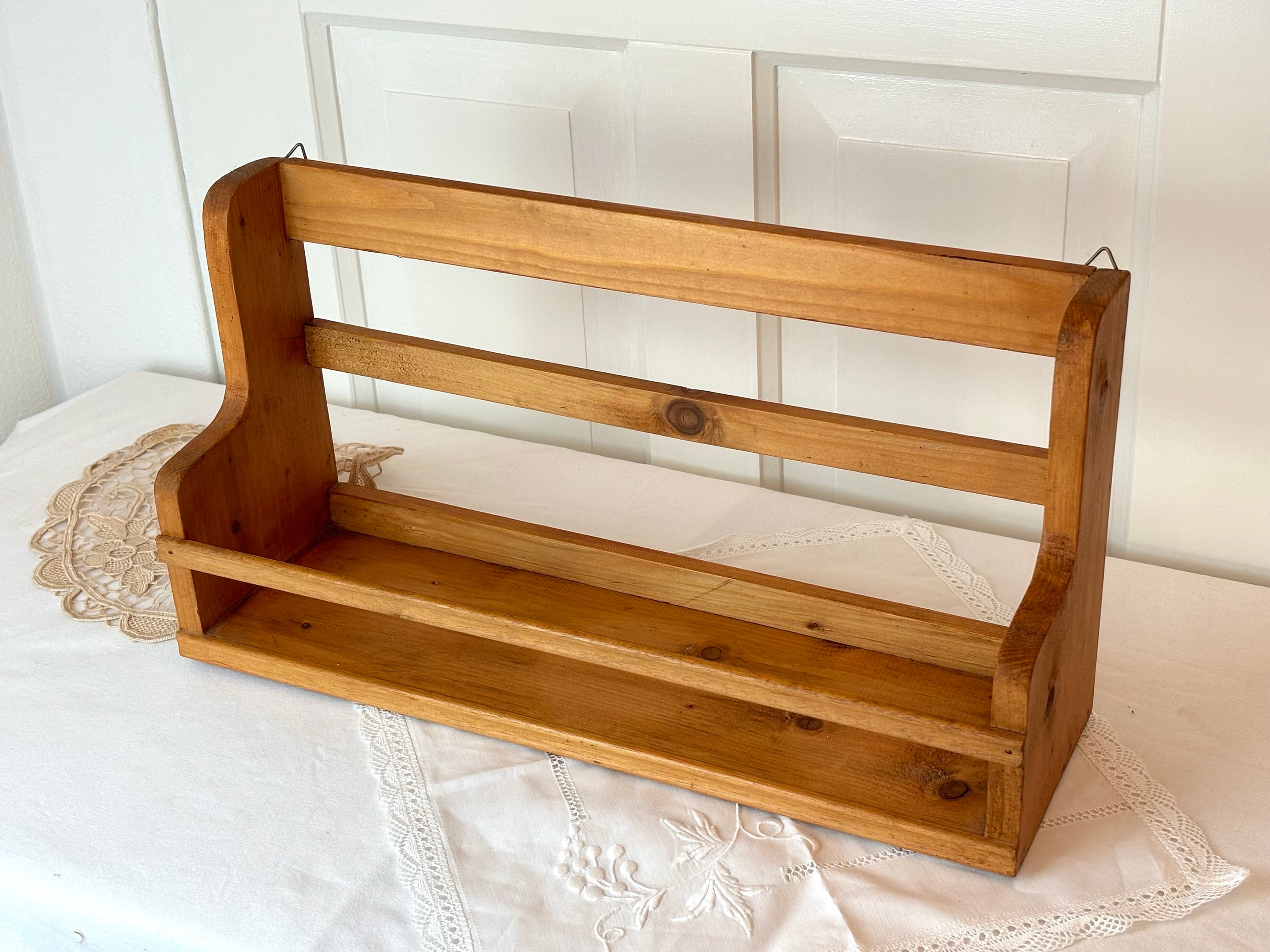 Vintage Wooden Wall Shelf, Old Spice Rack, Kitchen Wooden Holder - Etsy
