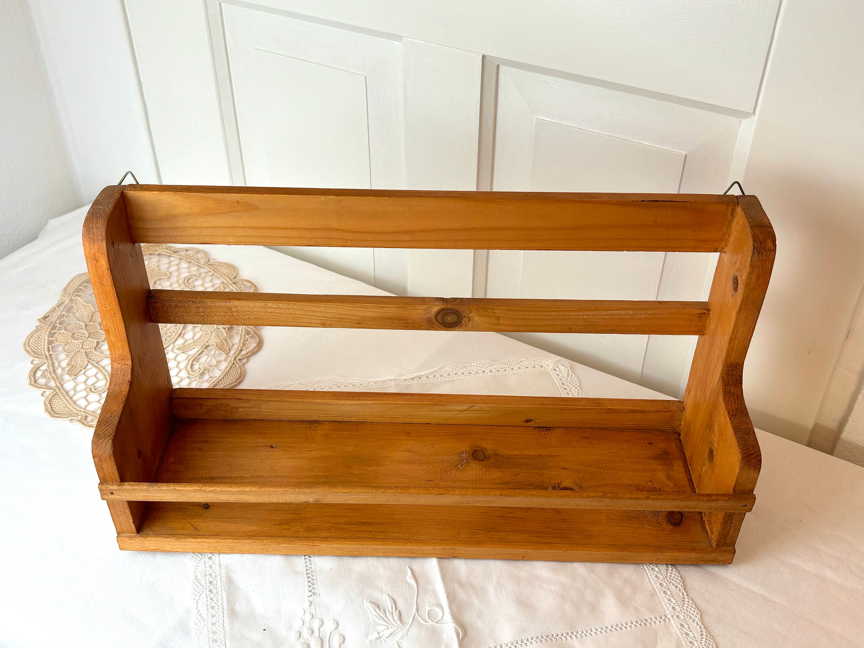 Vintage Wooden Wall Shelf, Old Spice Rack, Kitchen Wooden Holder - Etsy