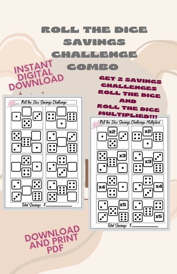 Roll the Dice Combo Savings Challenge INSTANT DOWLOAD | Etsy