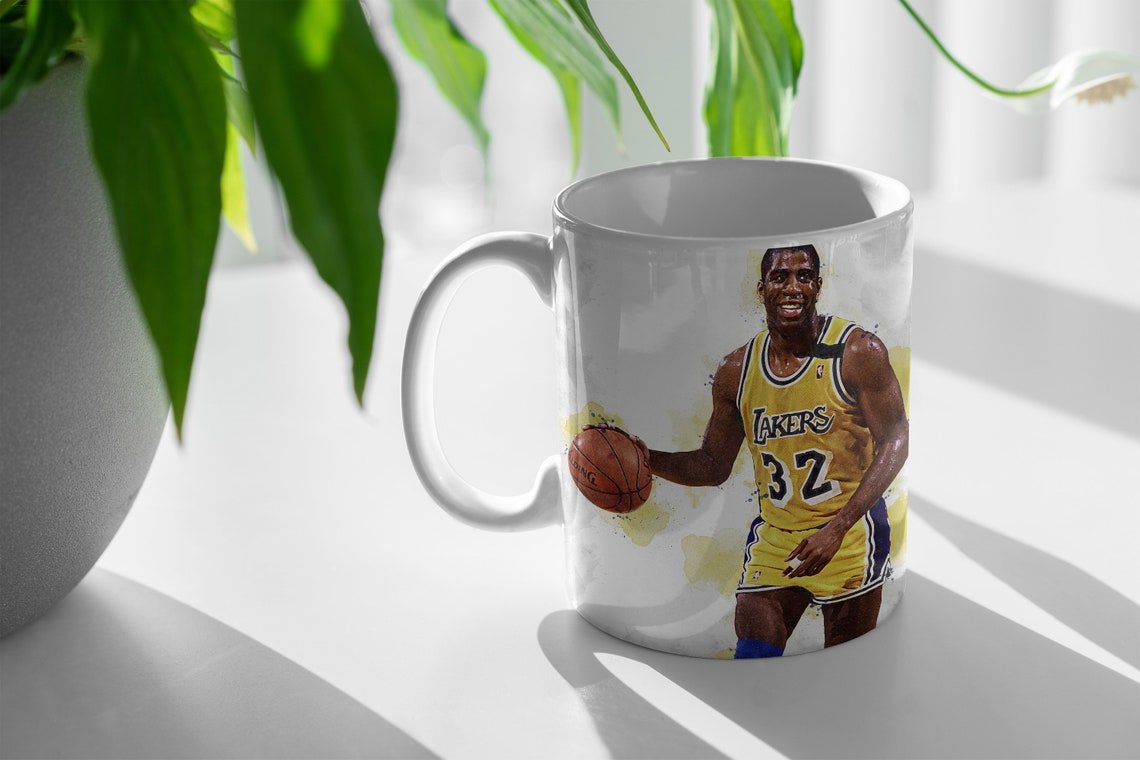 MAGIC JOHNSON Sport Poster NBA Poster Basketball Player Poster Digital ...