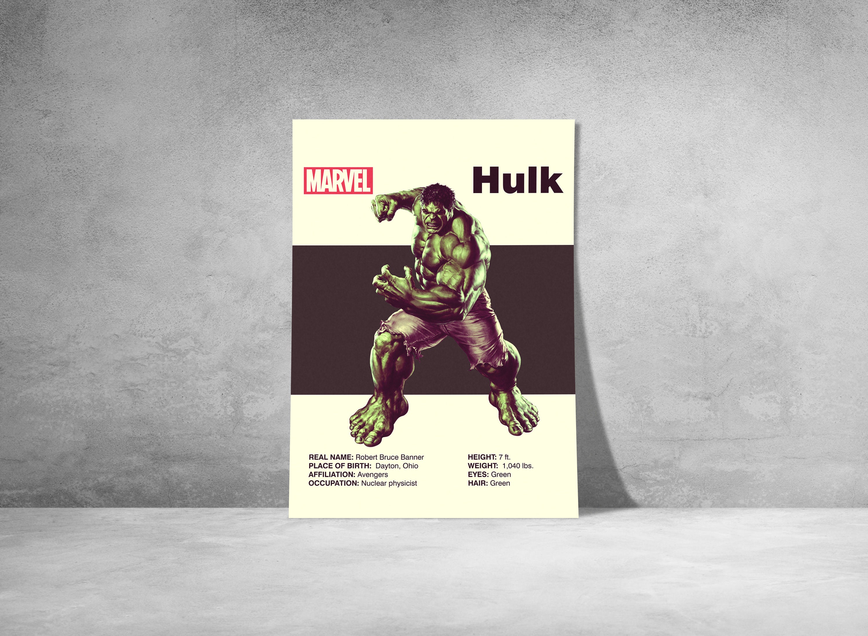 HULK POSTER Marvel Poster Avengers Poster Mid Century - Etsy