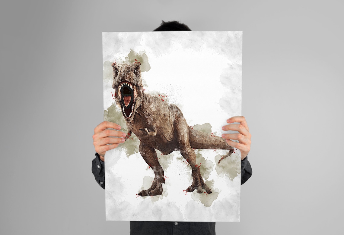 T-REX POSTER Dinosaur Poster Tyrannosaurus Rex Poster Watercolor Art ...