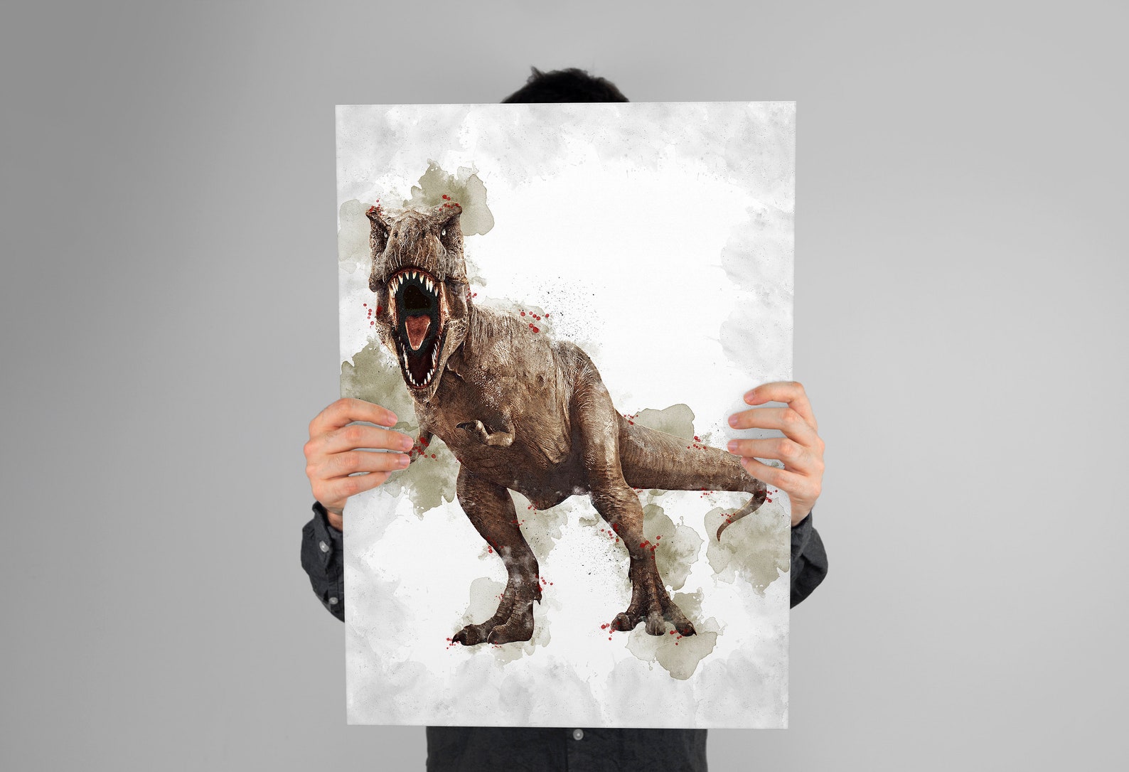T-REX POSTER Dinosaur Poster Tyrannosaurus Rex Poster Watercolor Art ...