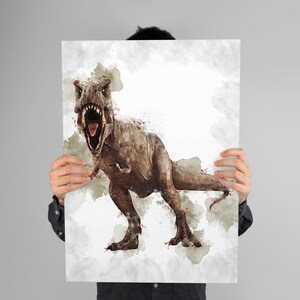 T-REX POSTER Dinosaur Poster Tyrannosaurus Rex Poster Watercolor Art ...