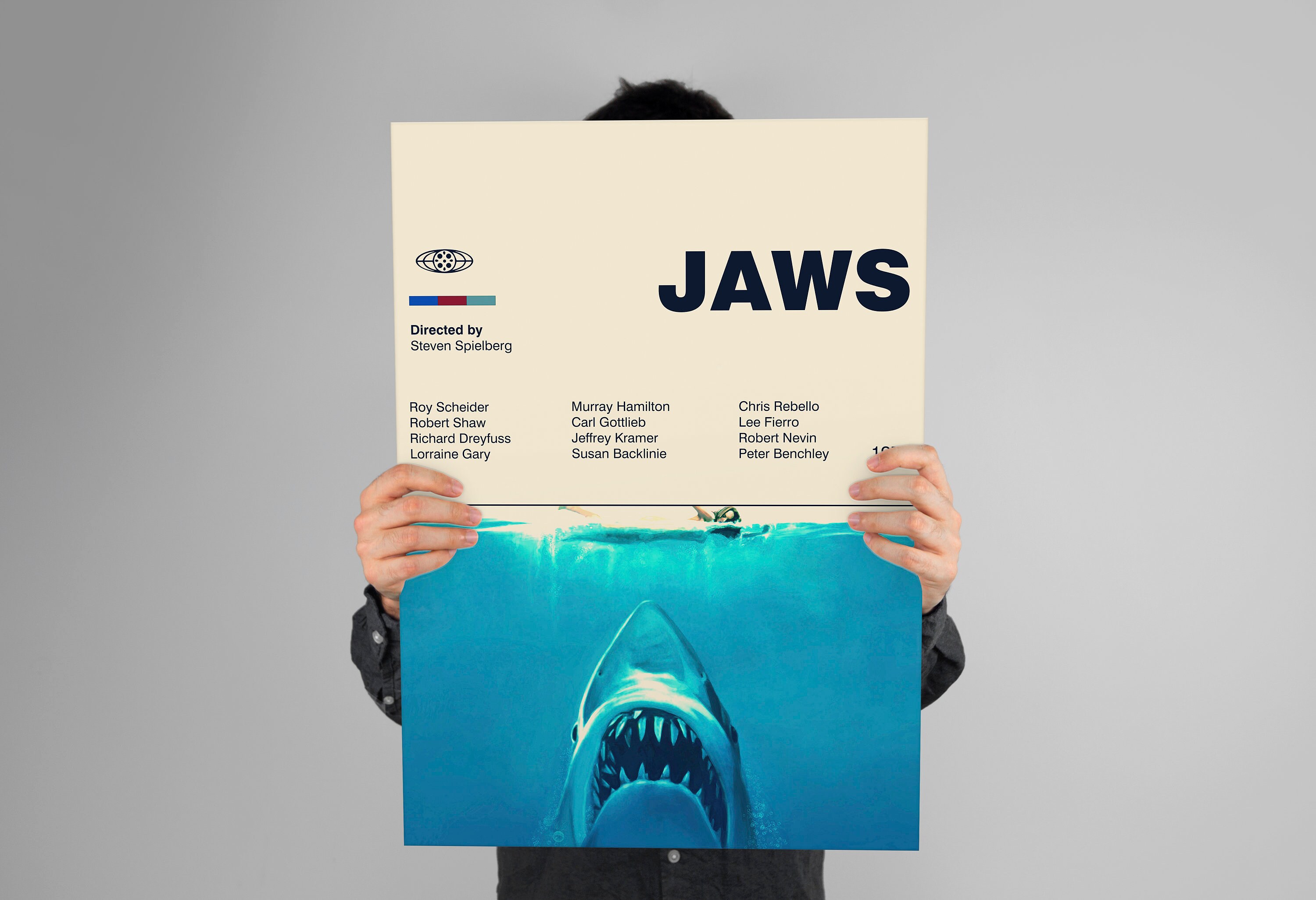 JAWS POSTER Movie Poster Mid Century Modern Poster Minimal Art Poster ...