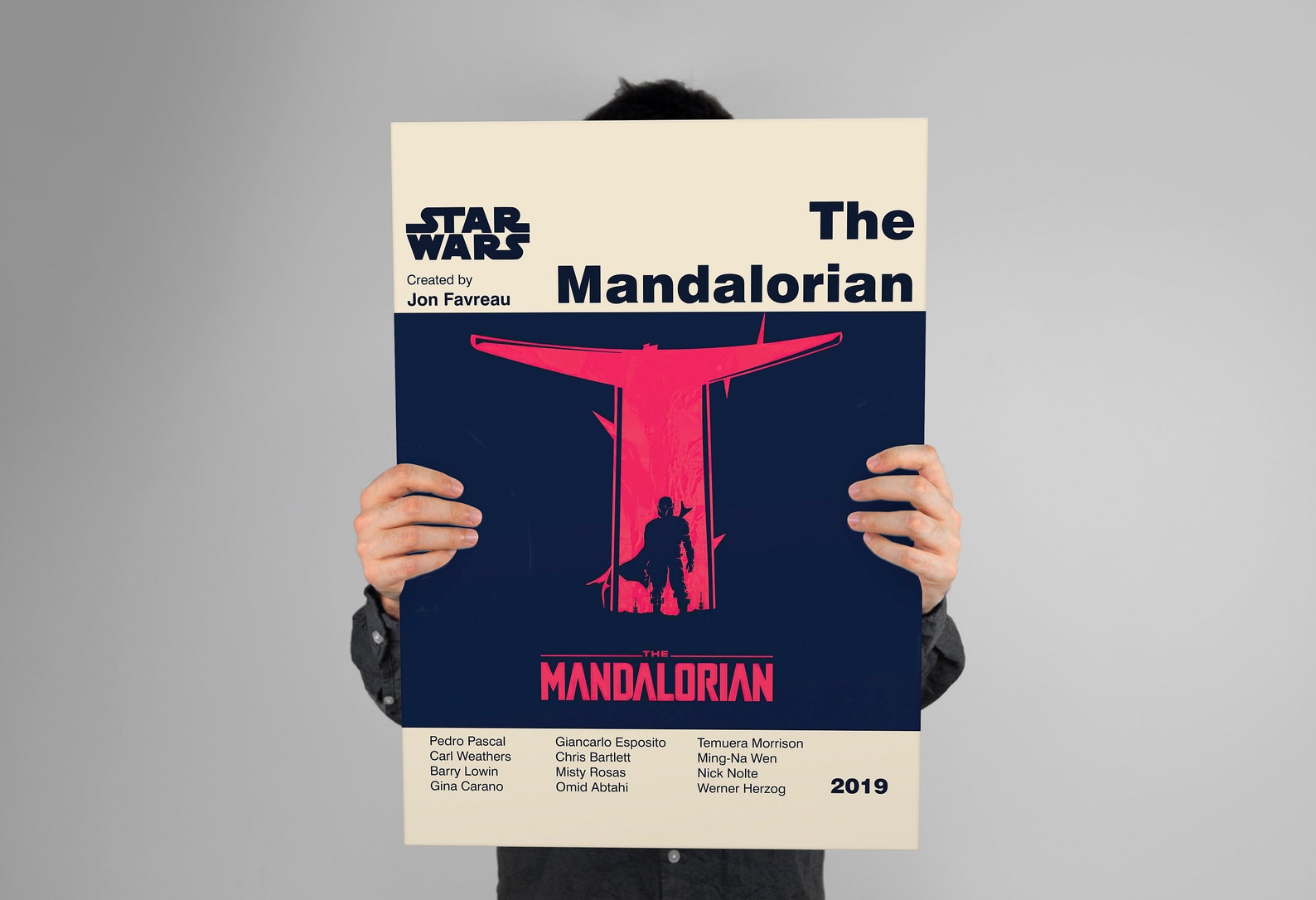 STAR WARS POSTER the Mandalorian Poster Mid Century Modern Poster ...