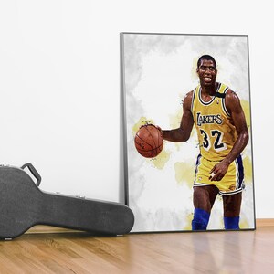 MAGIC JOHNSON Sport Poster NBA Poster Basketball Player Poster Digital ...