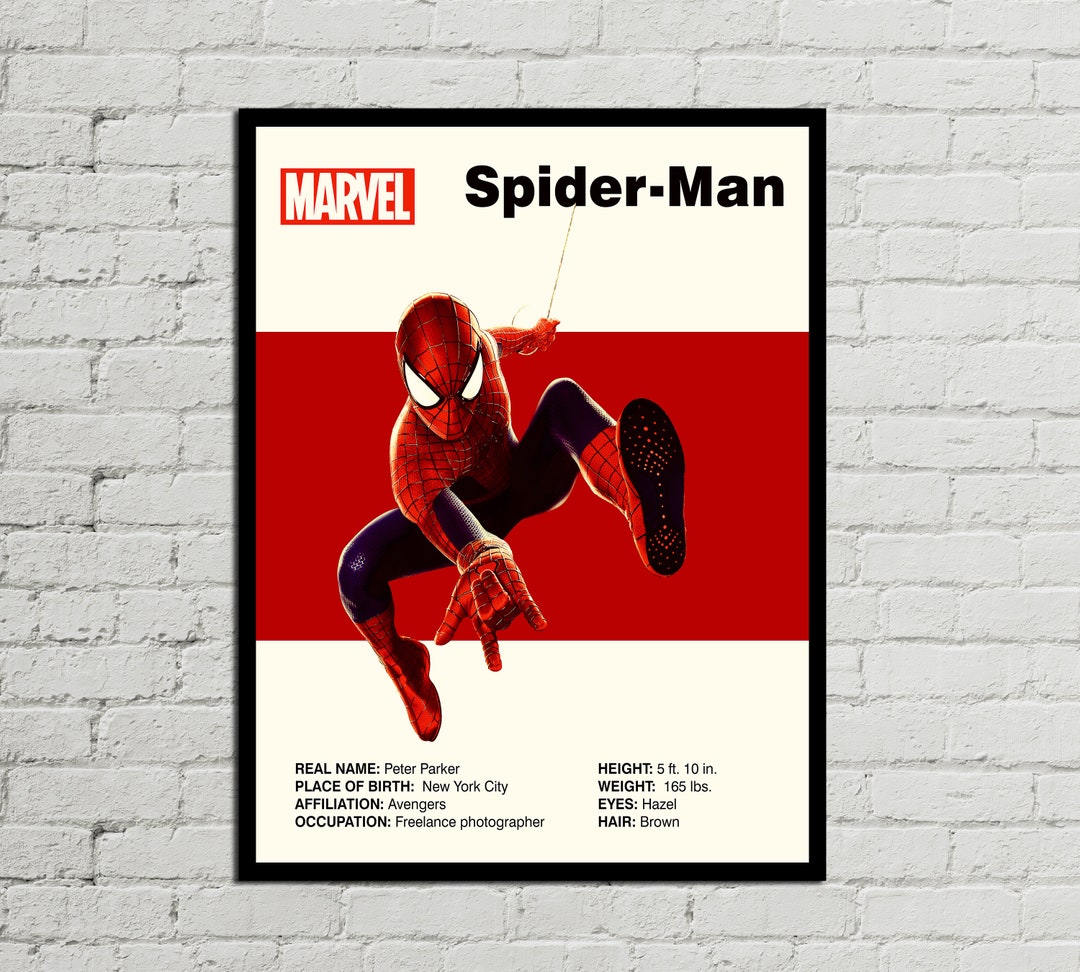 SPIDER-MAN POSTER Marvel Poster Avengers Poster Mid Century Modern ...
