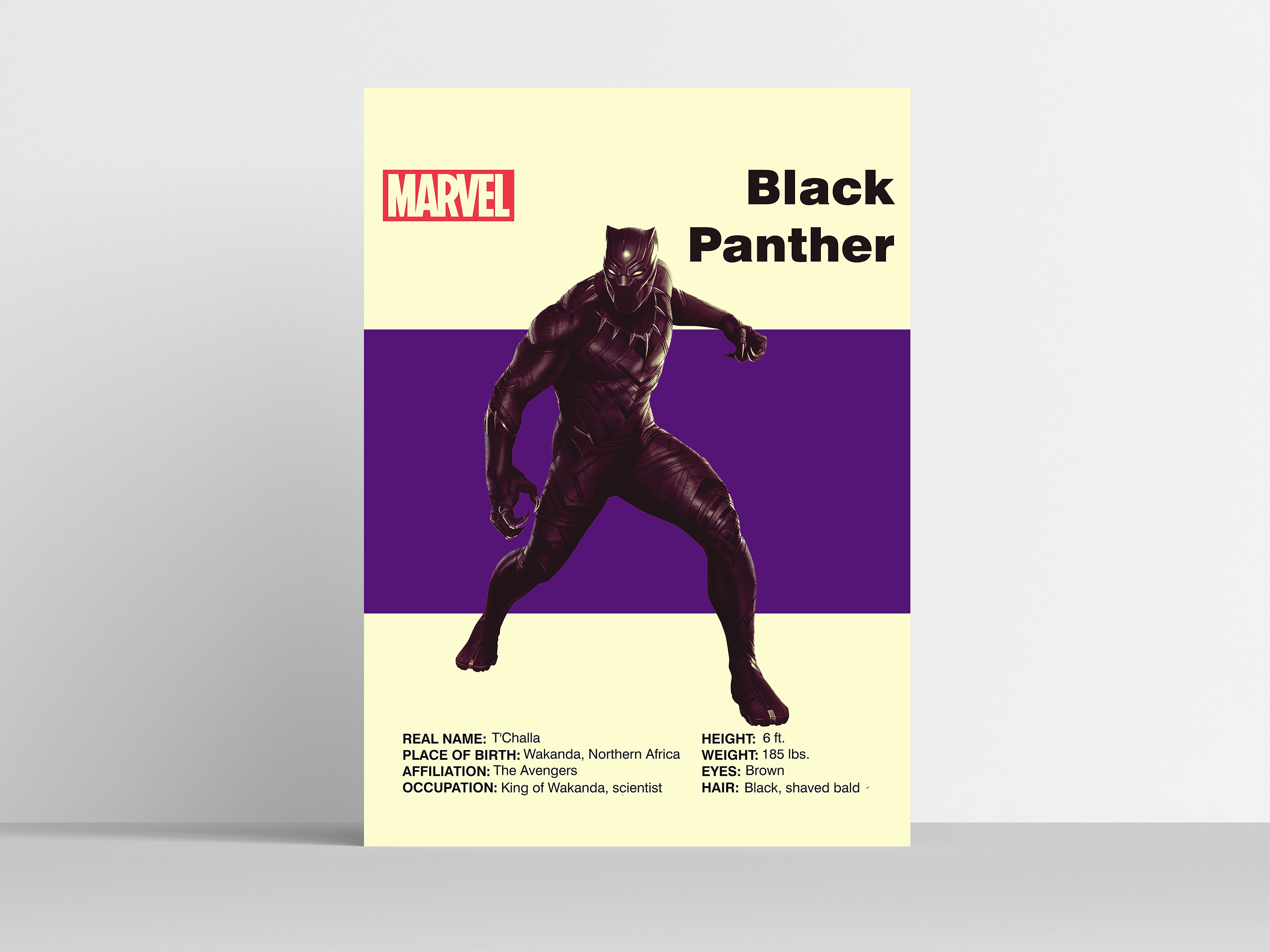BLACK PANTHER POSTER Marvel Poster Avengers Poster Mid Century Modern ...