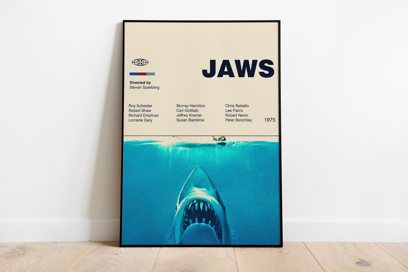 JAWS POSTER Movie Poster Mid Century Modern Poster Minimal Art Poster ...