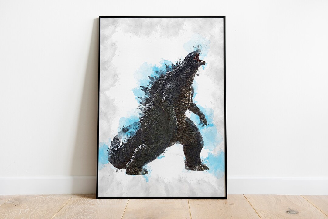 GODZILLA POSTER Digital Art Digital Download Printable Art Watercolor ...