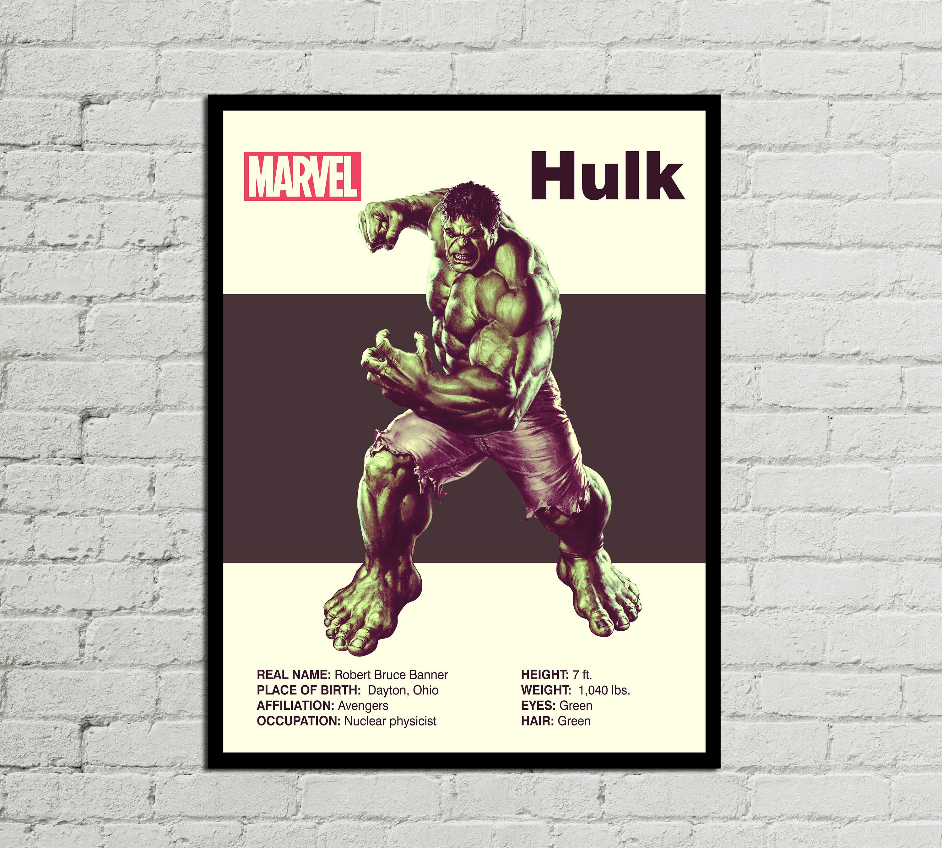 HULK POSTER Marvel Poster Avengers Poster Mid Century - Etsy