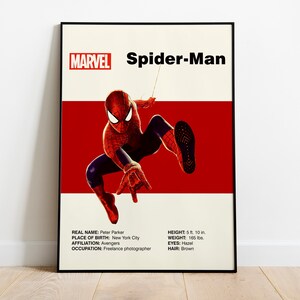 SPIDER-MAN POSTER Marvel Poster Avengers Poster Mid Century Modern ...