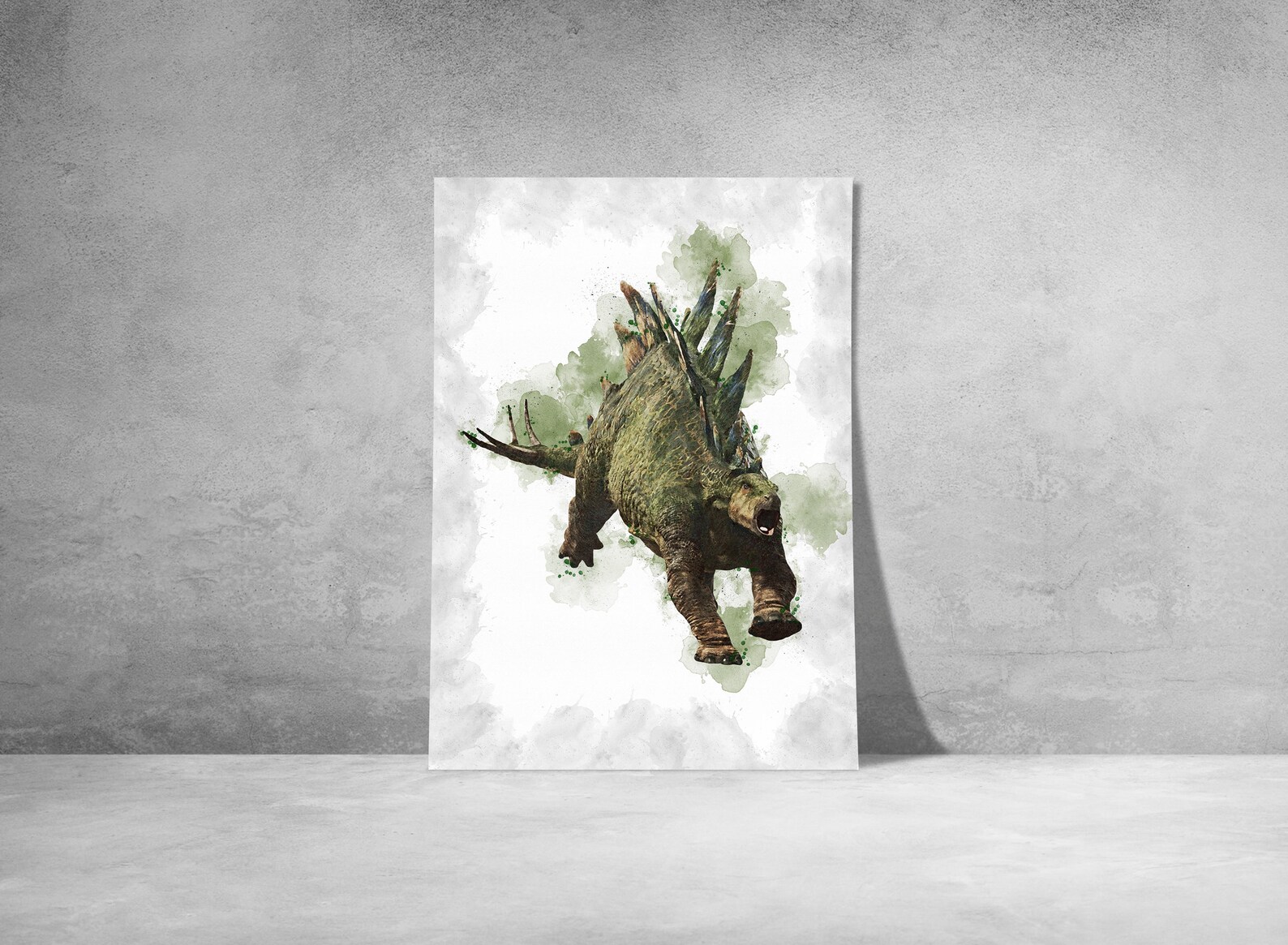STEGOSAURUS POSTER Dinosaur Poster Stegosaurus Print Watercolor Art ...