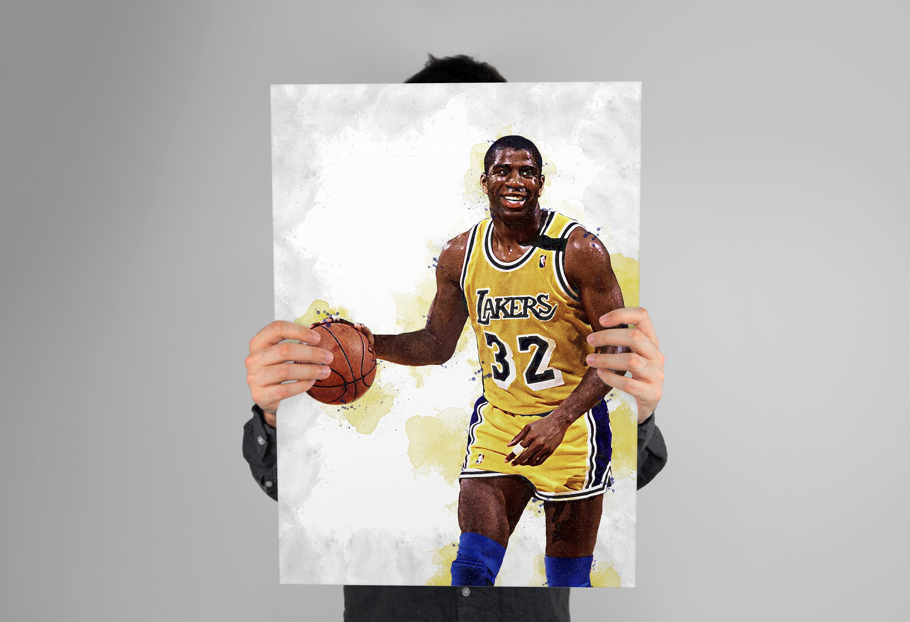 MAGIC JOHNSON Sport Poster NBA Poster Basketball Player Poster Digital ...