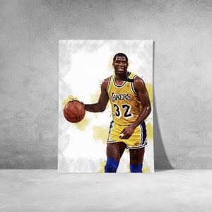 MAGIC JOHNSON Sport Poster NBA Poster Basketball Player Poster Digital ...