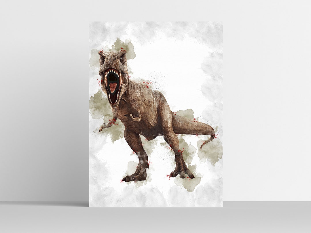 T-REX POSTER Dinosaur Poster Tyrannosaurus Rex Poster Watercolor Art ...
