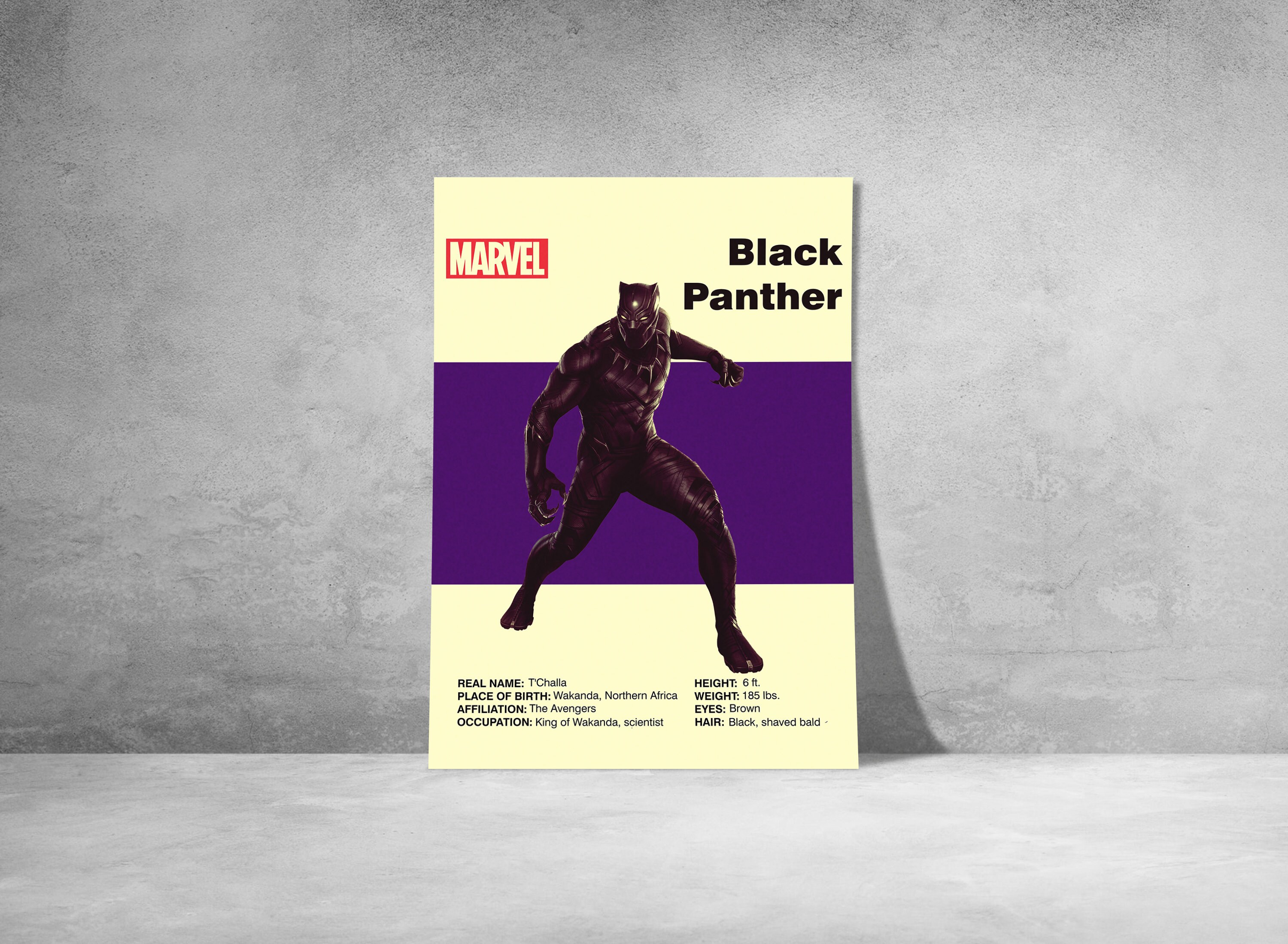 BLACK PANTHER POSTER Marvel Poster Avengers Poster Mid Century Modern ...