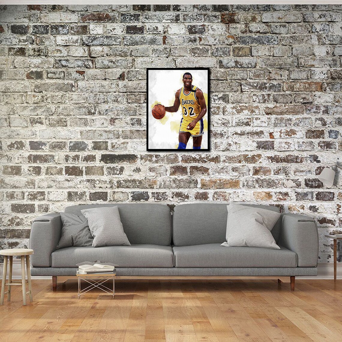 MAGIC JOHNSON Sport Poster NBA Poster Basketball Player Poster Digital ...