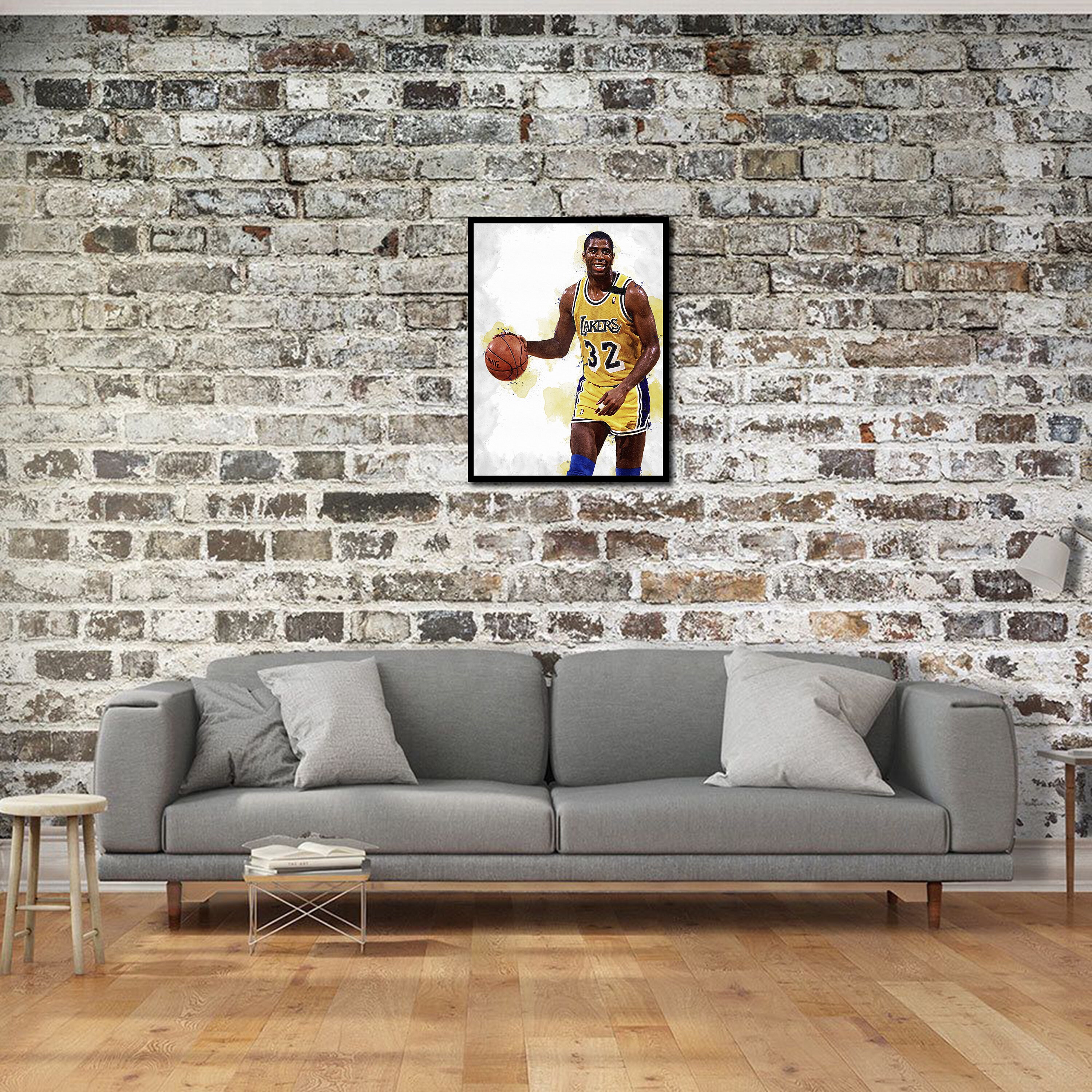 MAGIC JOHNSON Sport Poster NBA Poster Basketball Player Poster Digital ...