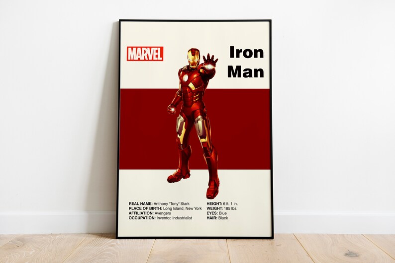 MARVEL HEROES SET Avengers Poster Set Iron Man, Spider-man, Captain ...