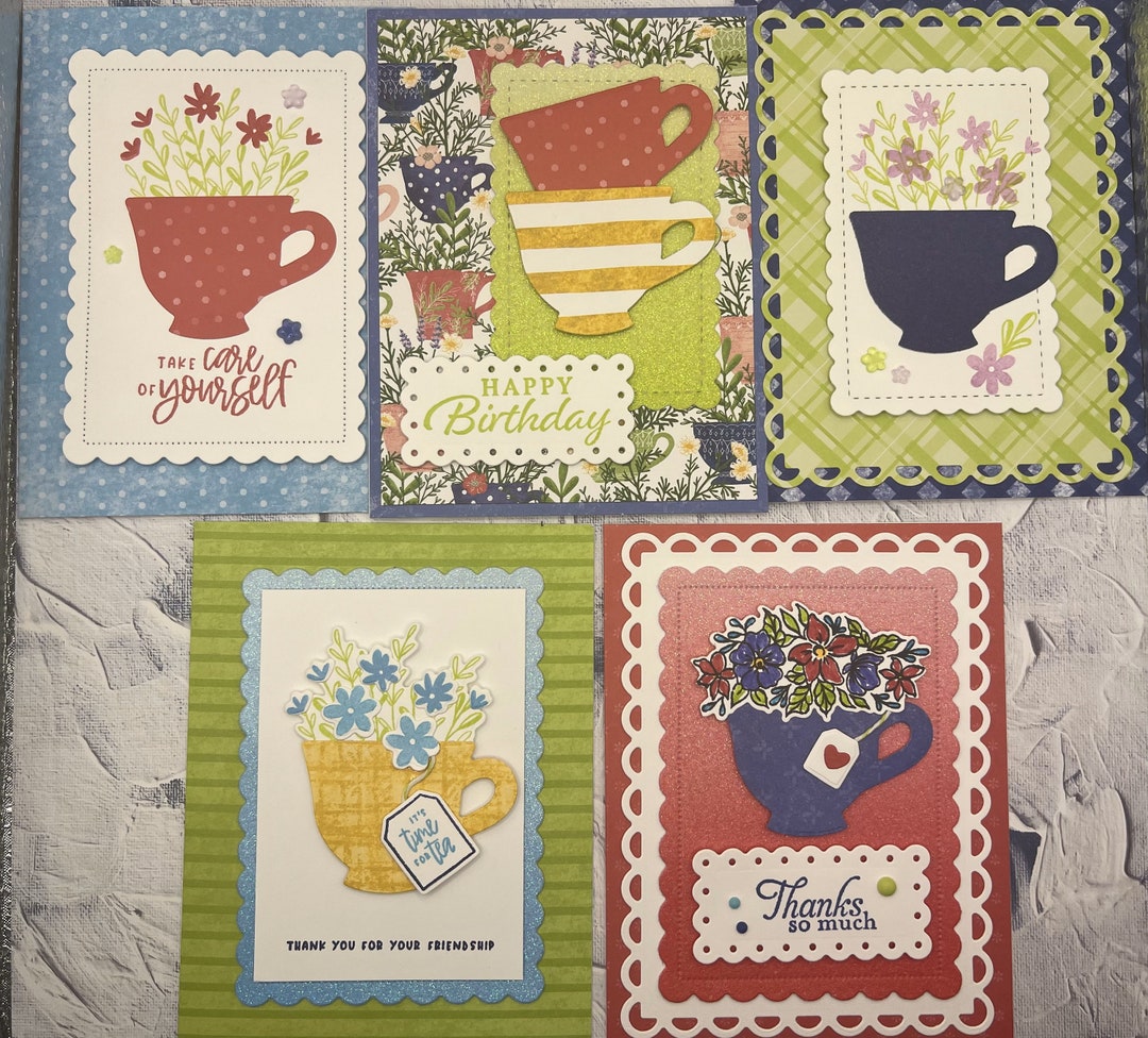 Tea Cup Card Set - Etsy