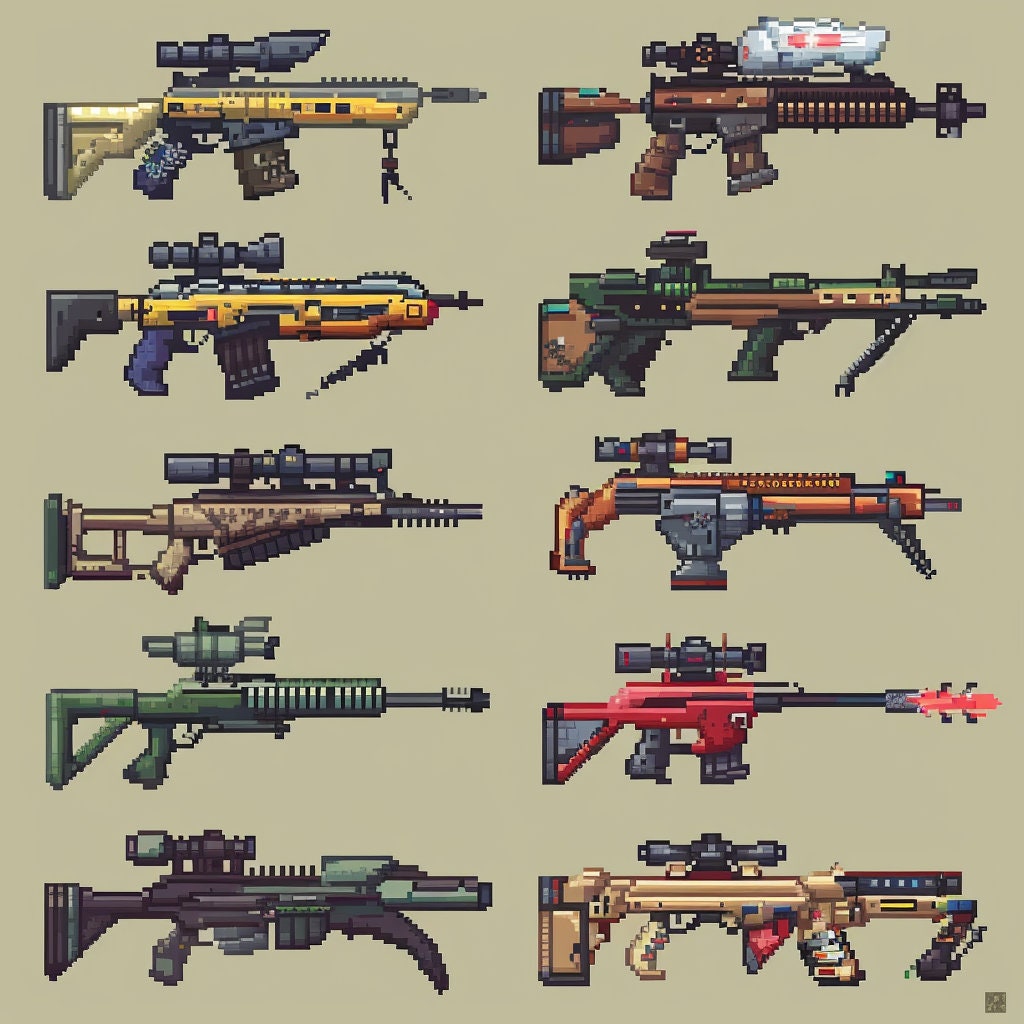 Simple Pixel Video Game Illustration Sets, 4 Midjourney V6 Prompt ...