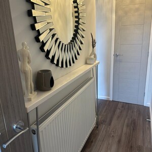 White Console Table, Hallway Table, Radiator Shelf, Rustic Hallway ...