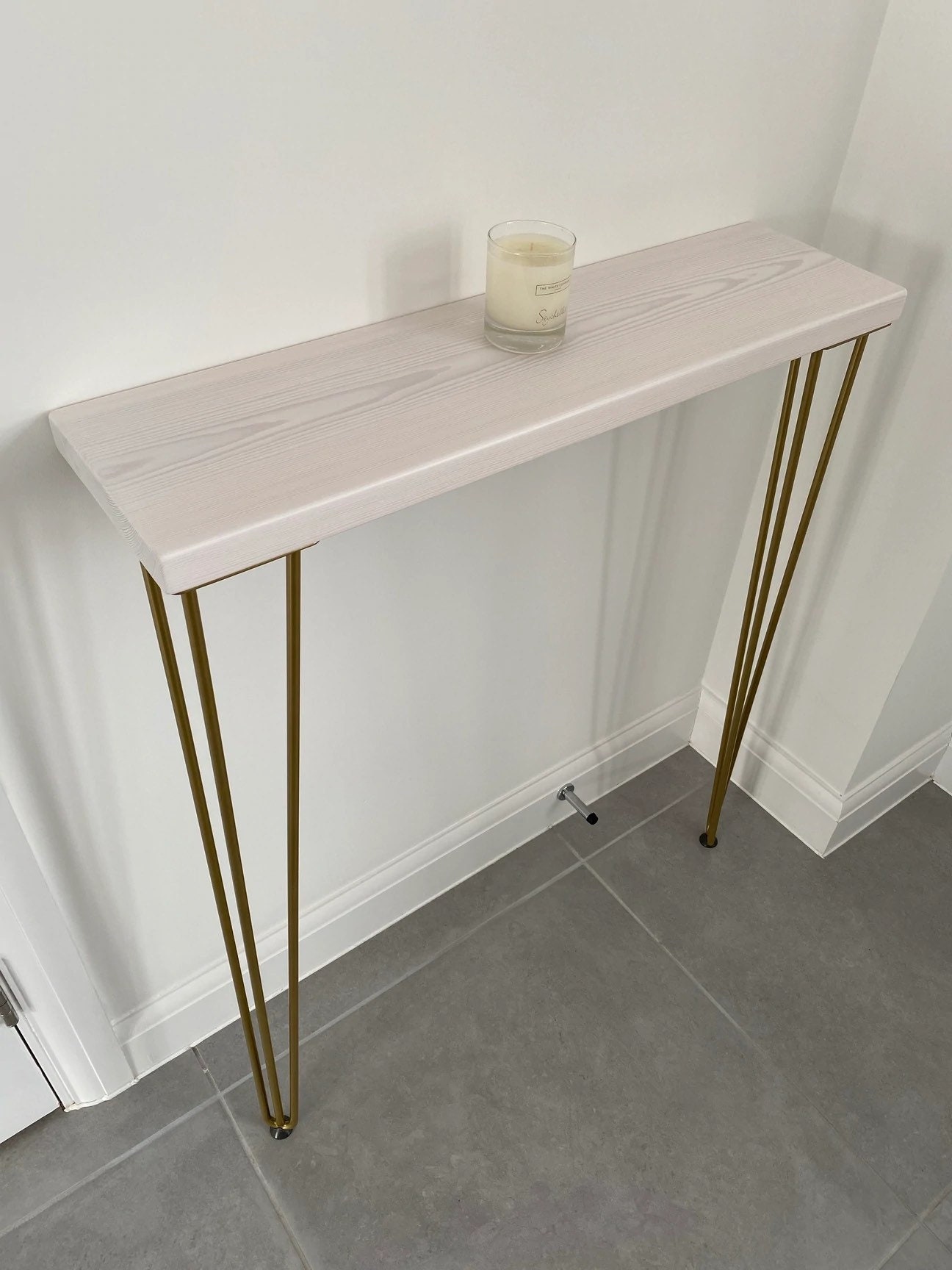 White Console Table Hallway Table Radiator Shelf Rustic - Etsy