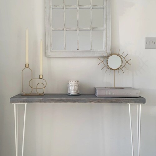 White Console Table Hallway Table Radiator Shelf Rustic - Etsy
