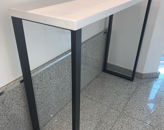 White Breakfast Bar, Kitchen Table, Kitchen Worktop Table With Handmade ...