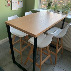 White Breakfast Bar, Kitchen Table, Kitchen Worktop Table With Handmade ...