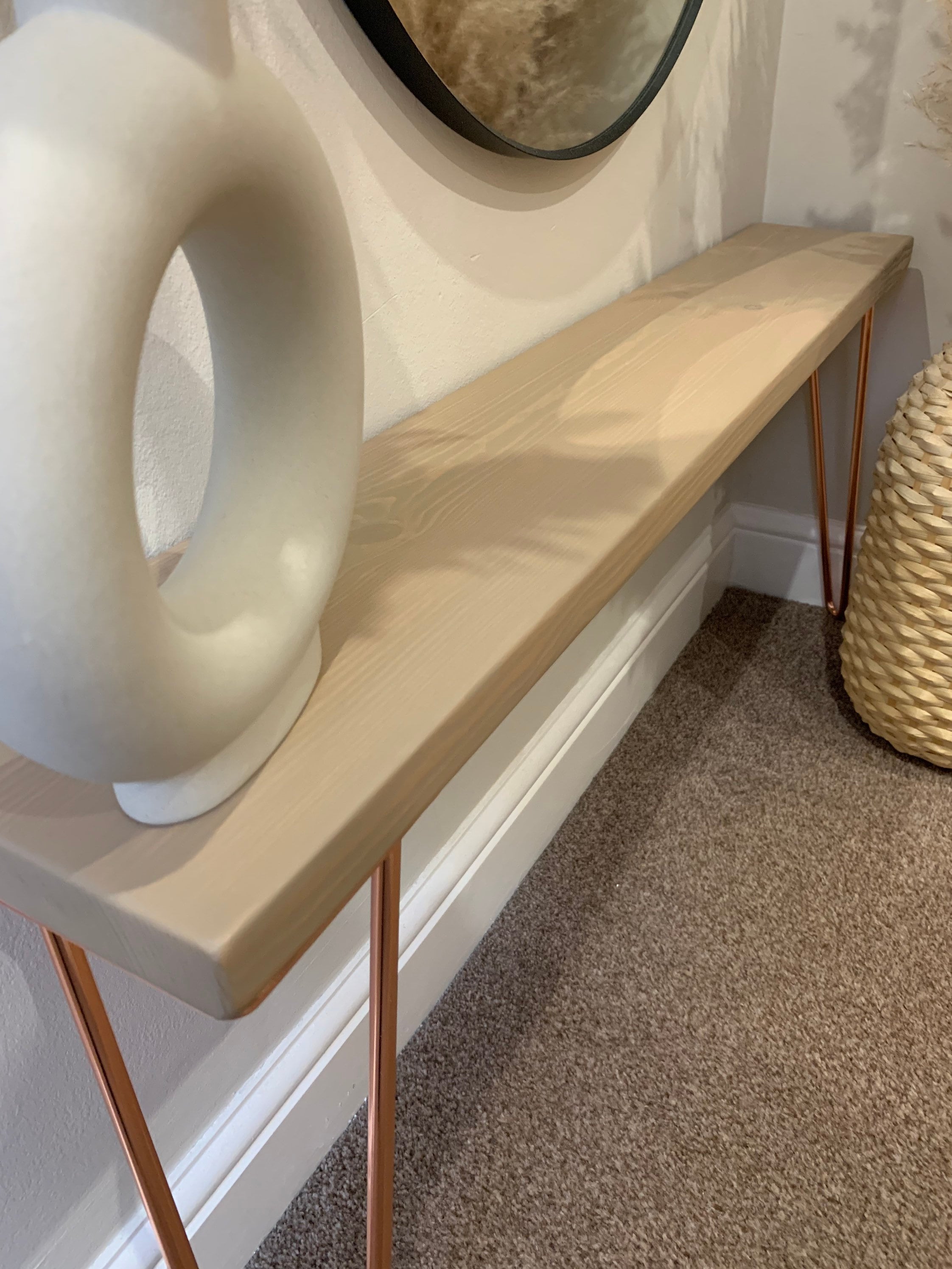 Low Console Table Hallway Table Narrow Table Hairpin Legs L - Etsy