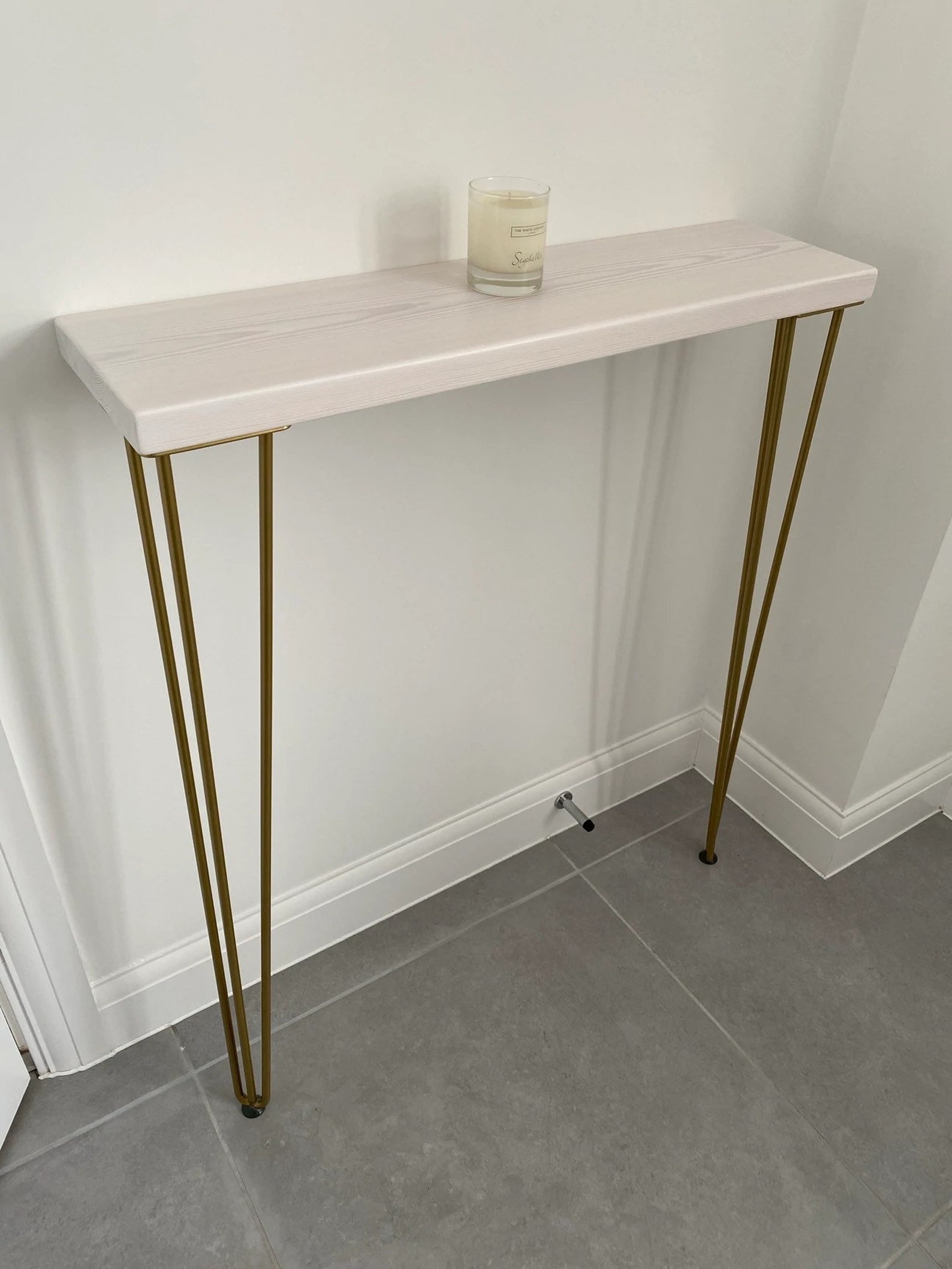 Narrow Console Table With Hairpin Legs Wooden Rustic Hallway - Etsy UK