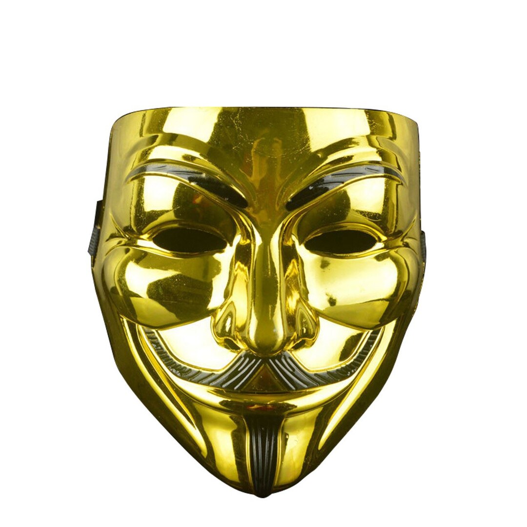 Gold Anonymous Vendetta Guy Fawkes Face Mask for Adults and - Etsy