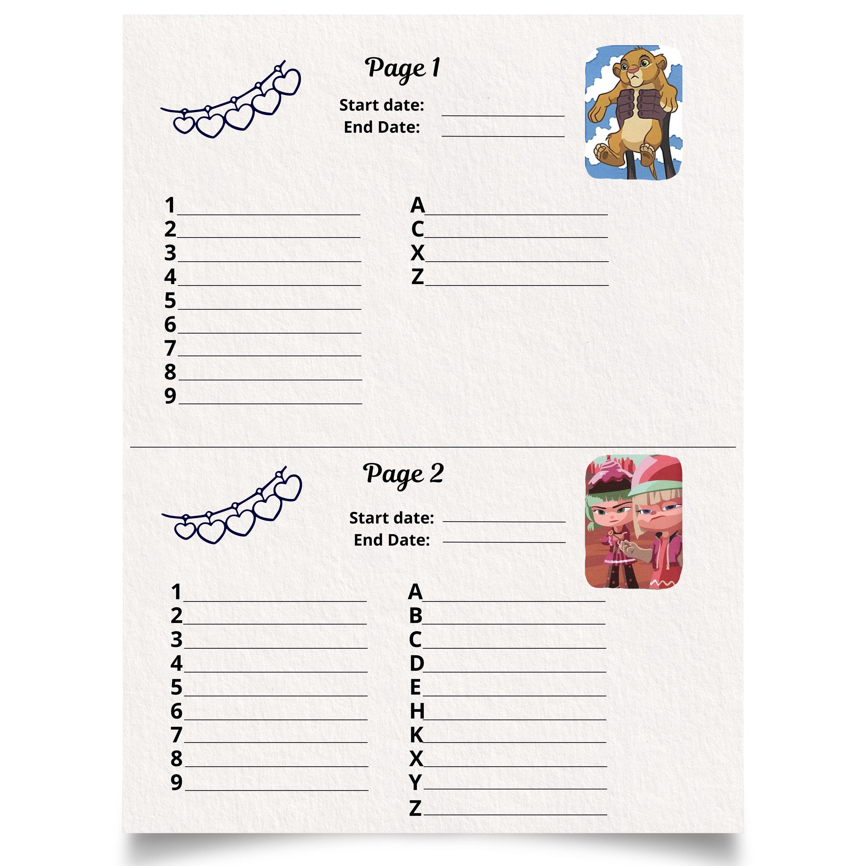Color Tracker Printable DTF - Instant Download - Etsy