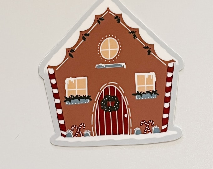 Christmas Gingerbread House Sticker - Etsy