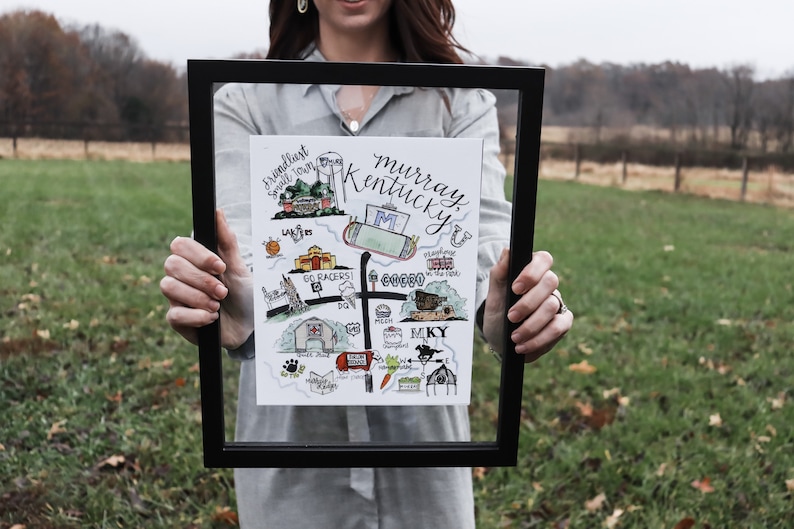 Murray, KY Map Print, Murray Kentucky Print, Kentucky Wall Art ...