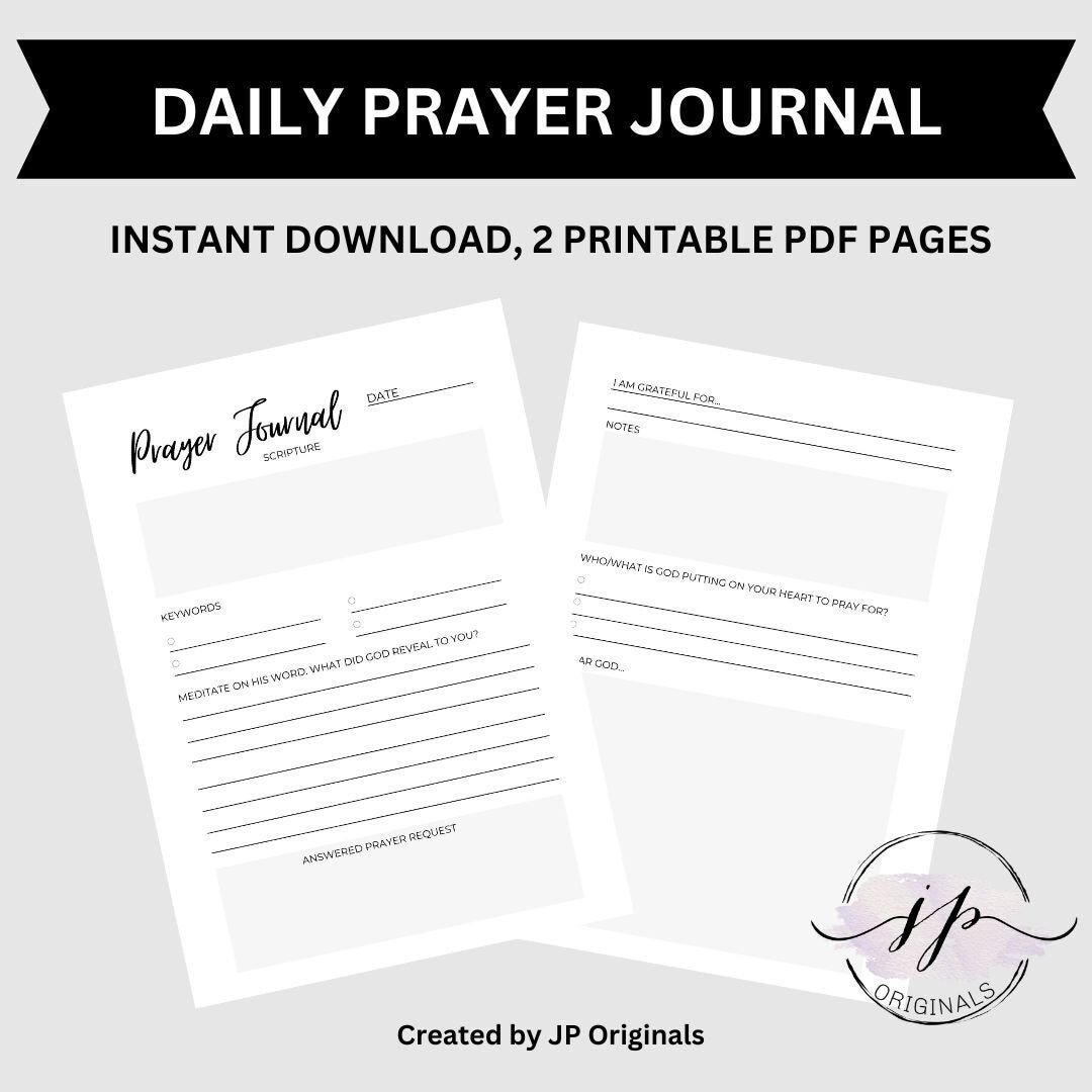 Printable Prayer Journal Page, Bible Study Guide, Digital Bible Study ...