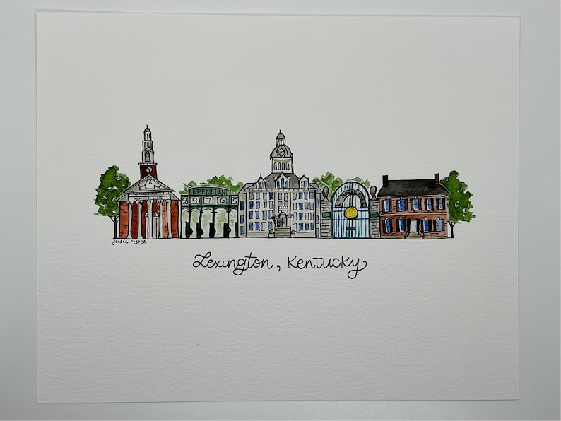 Lexington KY Art Print, Watercolor KY Art, Kentucky Print, Kentucky ...