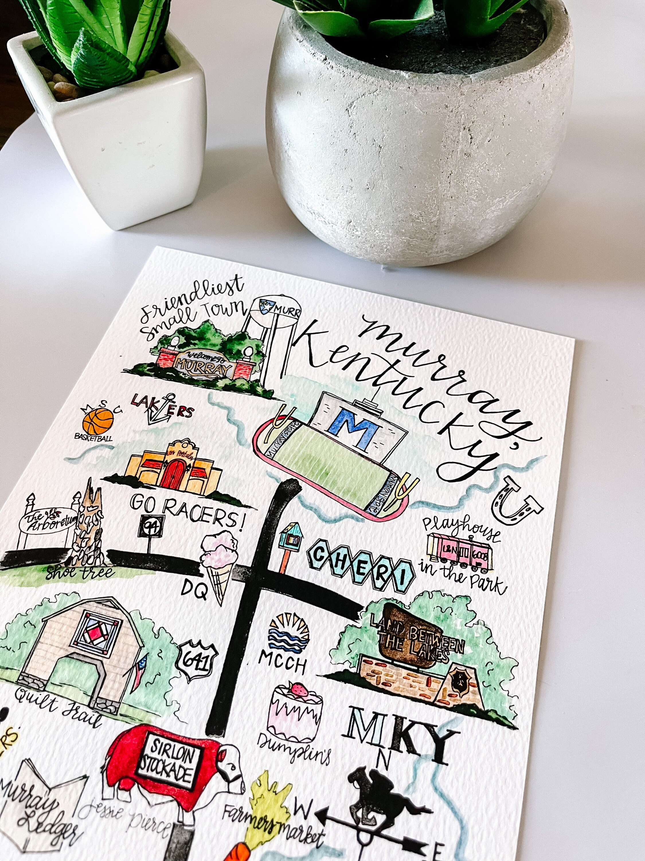 Murray, KY Map Print, Murray Kentucky Print, Kentucky Wall Art ...