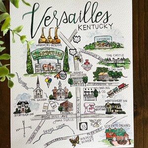 Versailles, KY Map Print, Kentucky Print, Kentucky Wall Art ...