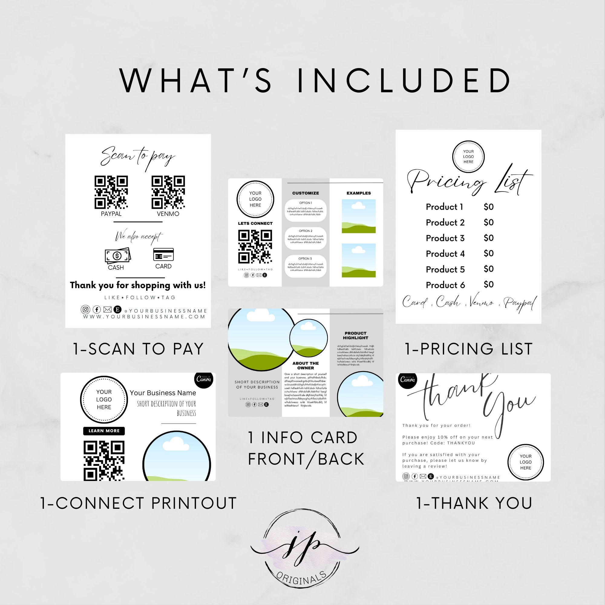 Craft Show Bundle Display, Small Business Marketing Template,price List ...
