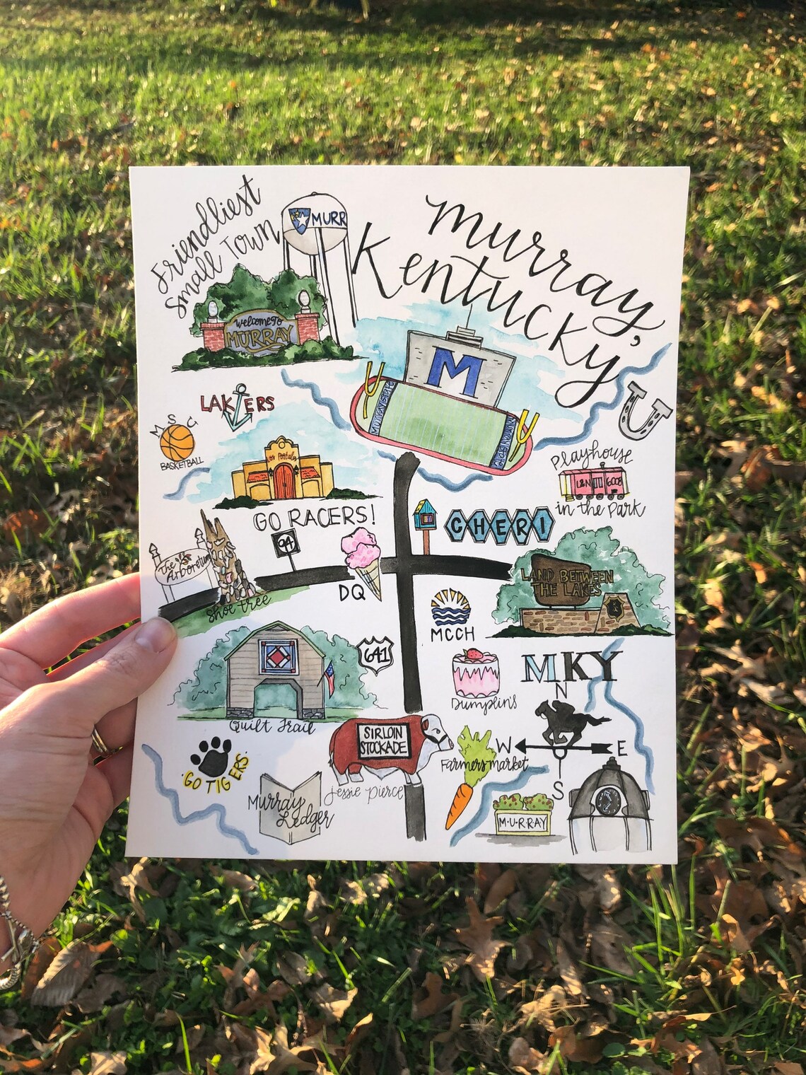 Murray, KY Map Print, Murray Kentucky Print, Kentucky Wall Art ...