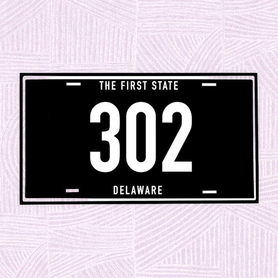 Delaware 302 SVG Area Code Black Tag License Plate State File - Etsy